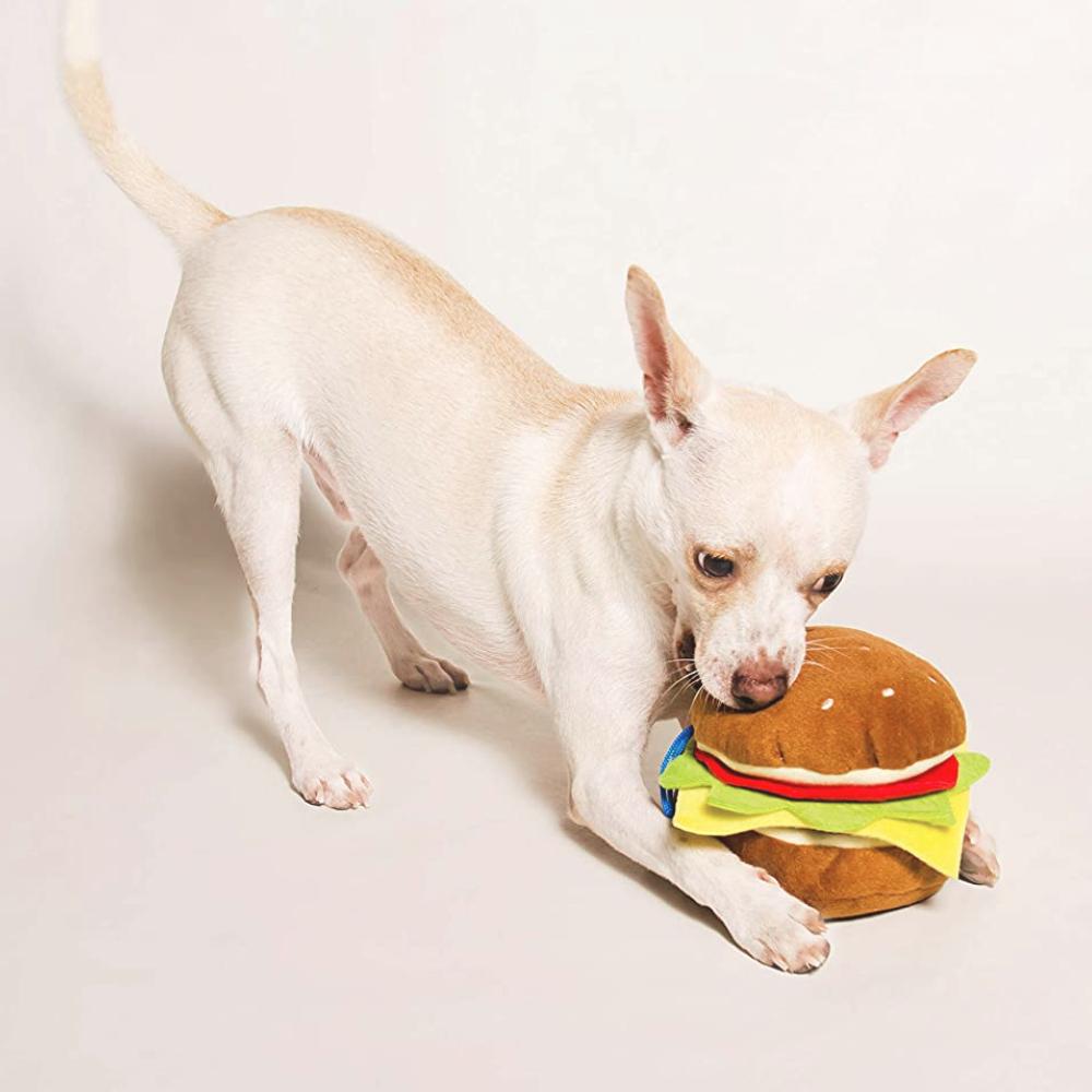 Hamburger Toy - Plush Toy - Squeaker Toy - 2 sizes – Canine Styles
