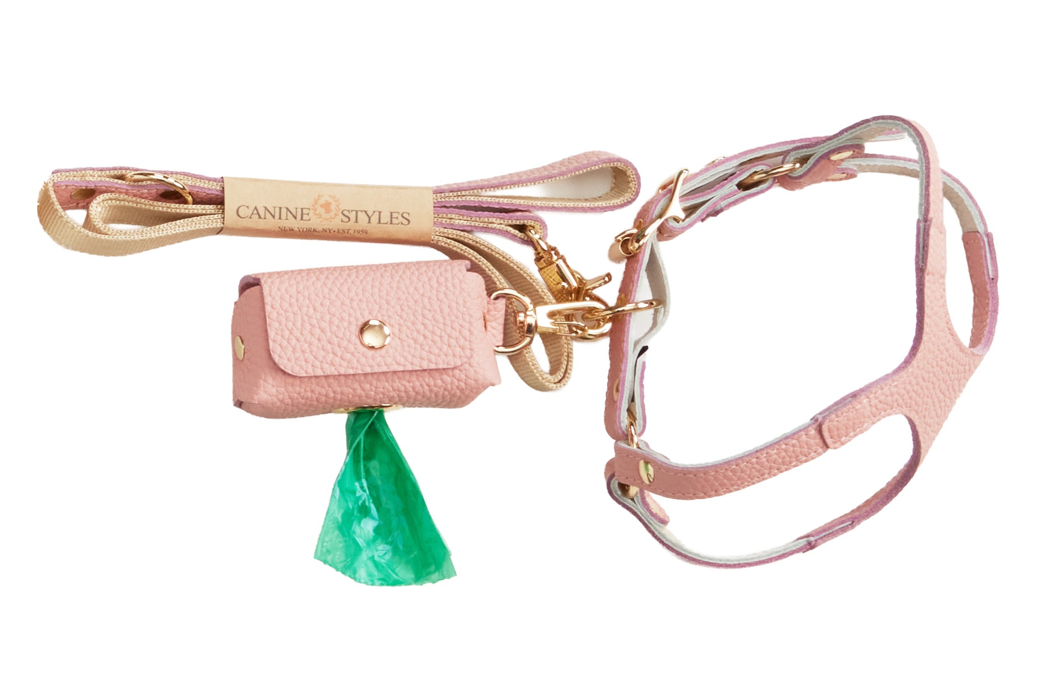 Canine Styles Leather Step-in Harness - Three Piece Set - Nylon/Leathe